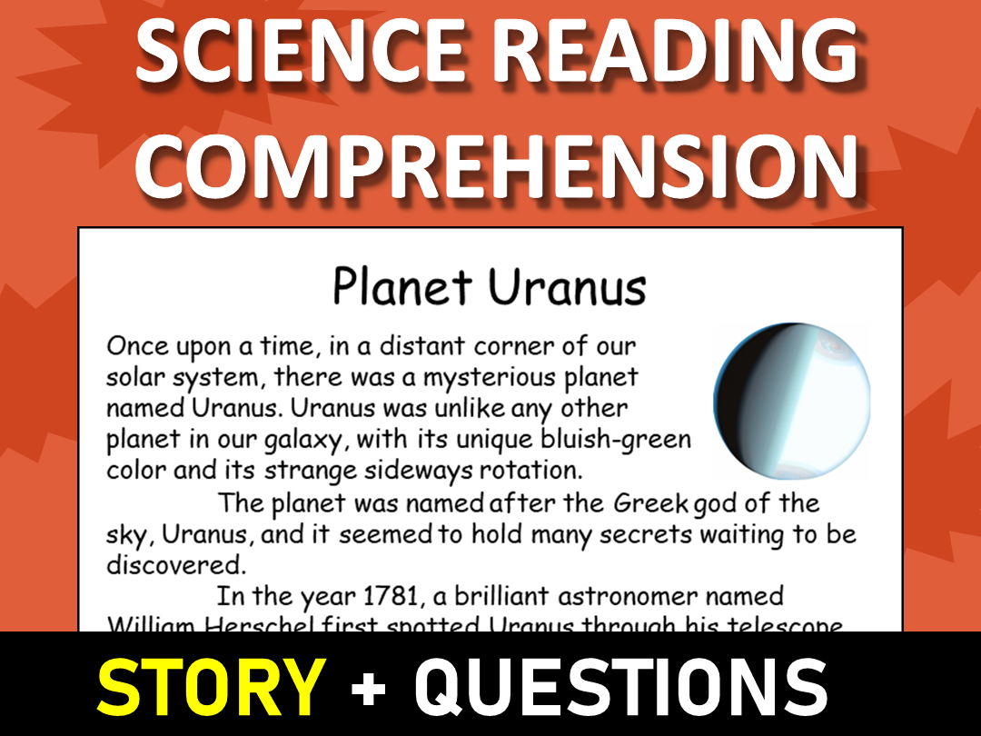 Planet Uranus Reading Science Story Comprehension Questions Worksheet ...