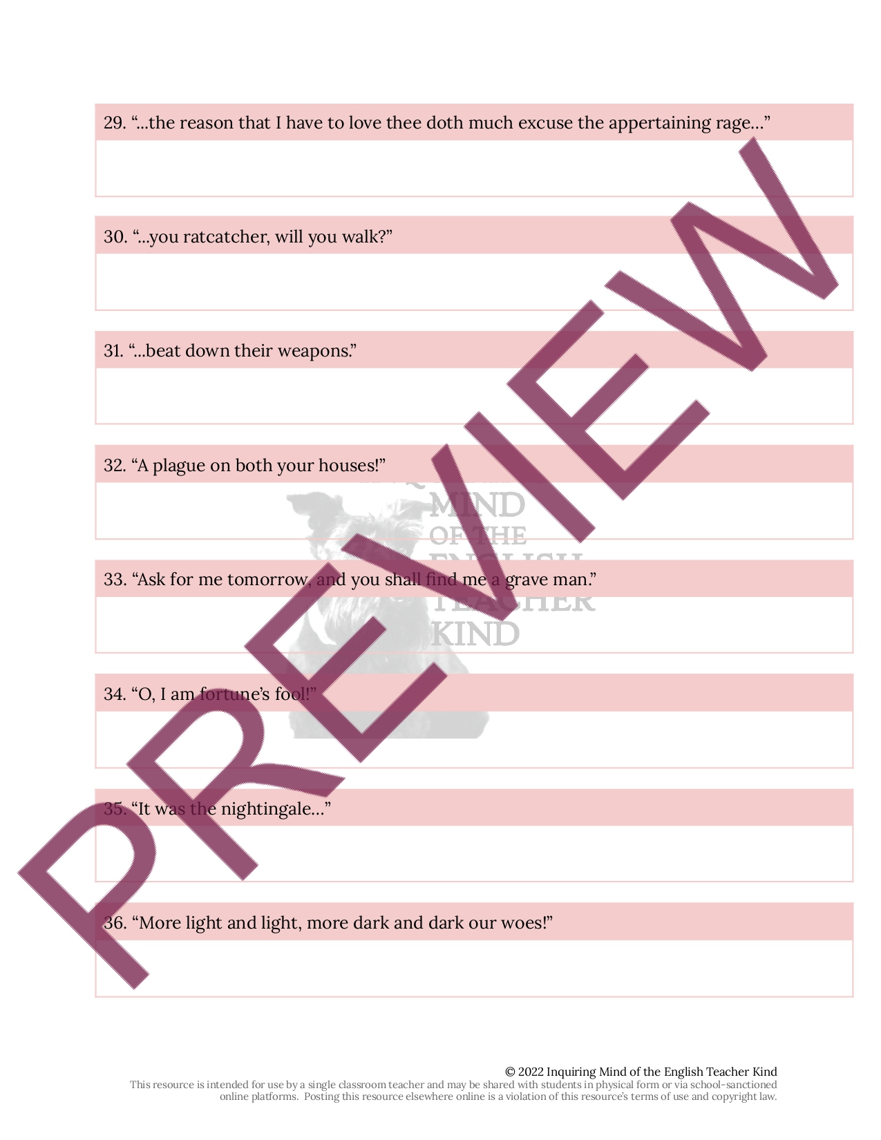 Romeo and Juliet Act 3 Reading Guide and Answer Key | Teaching Resources