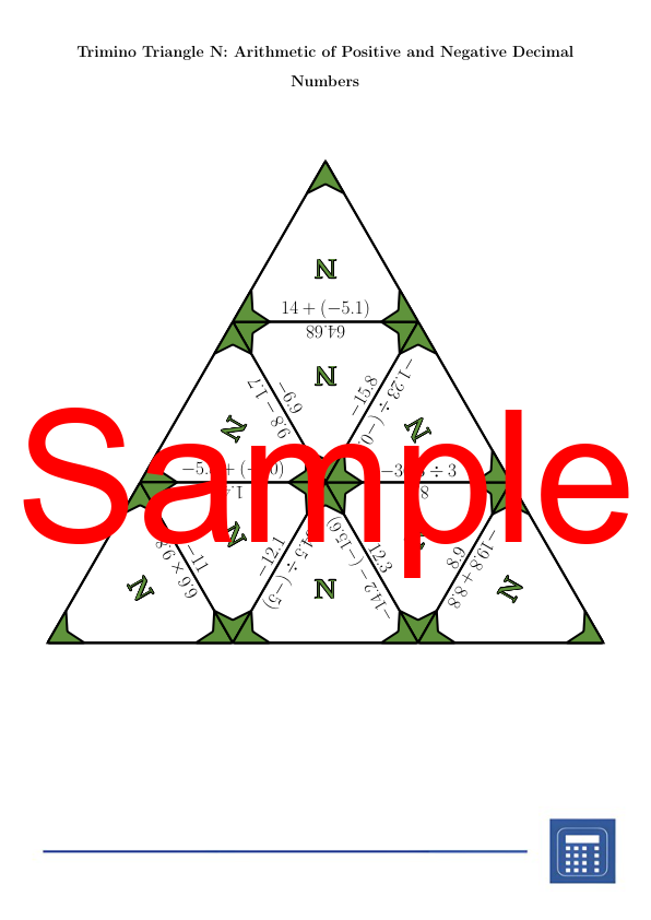 Trimino | Arithmetic of Positive and Negative Decimal Numbers | Math ...