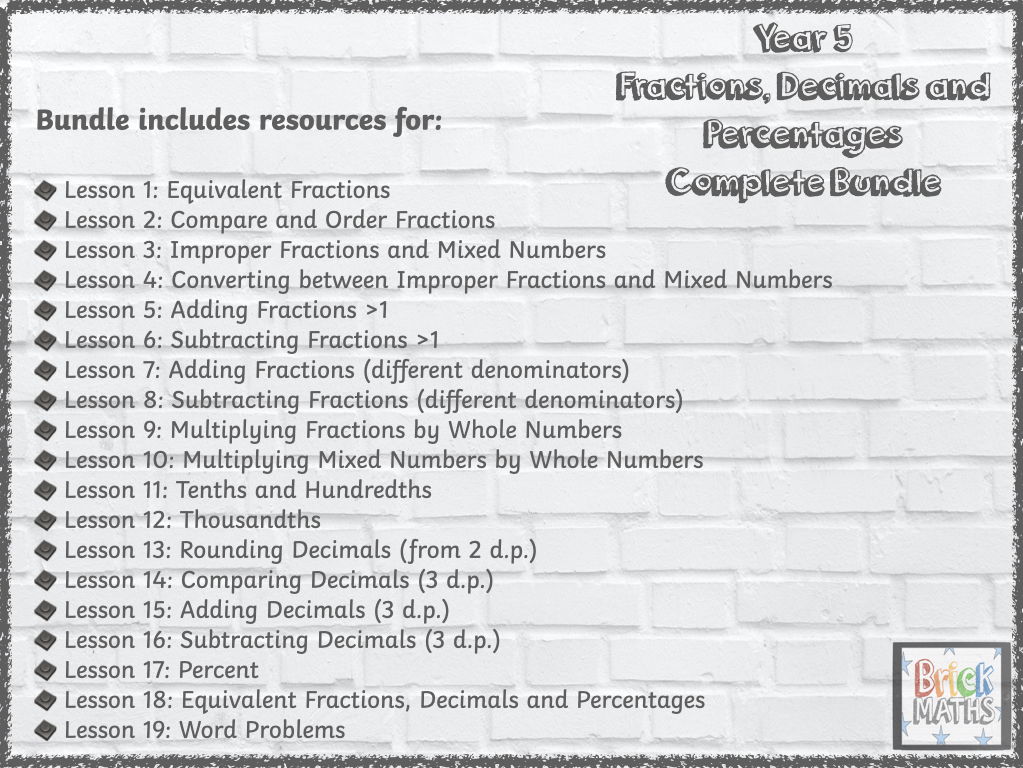 Y5 Unit Bundle Fractions Decimals And Percentages Year 5 Teaching 