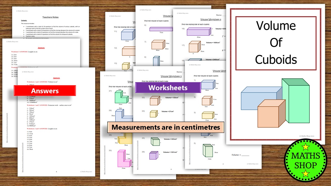Volume Of Cuboids Gcse Revision Gcse Revision Math