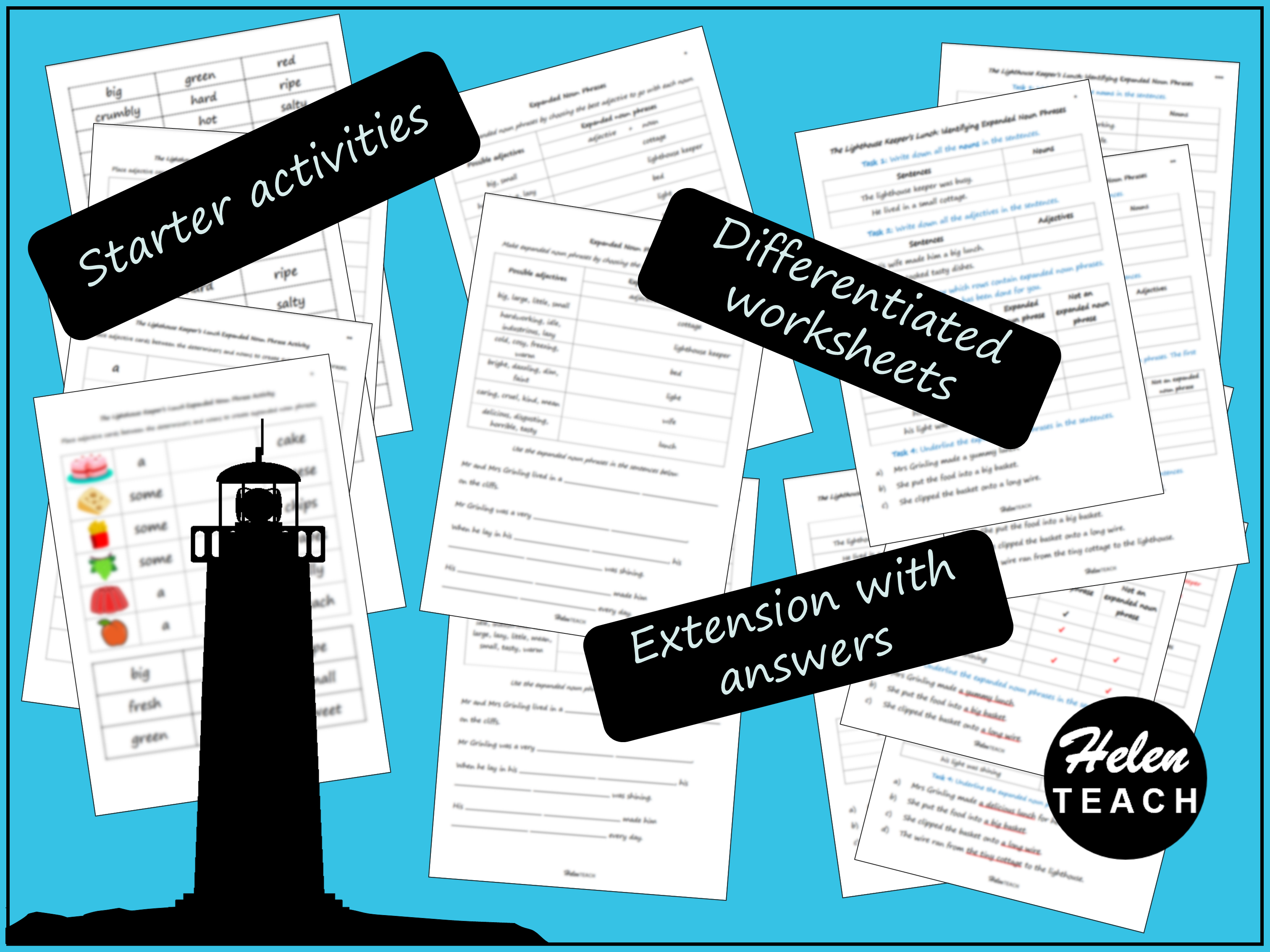 The Lighthouse Keeper's Lunch | Expanded Noun Phrases Activities ...