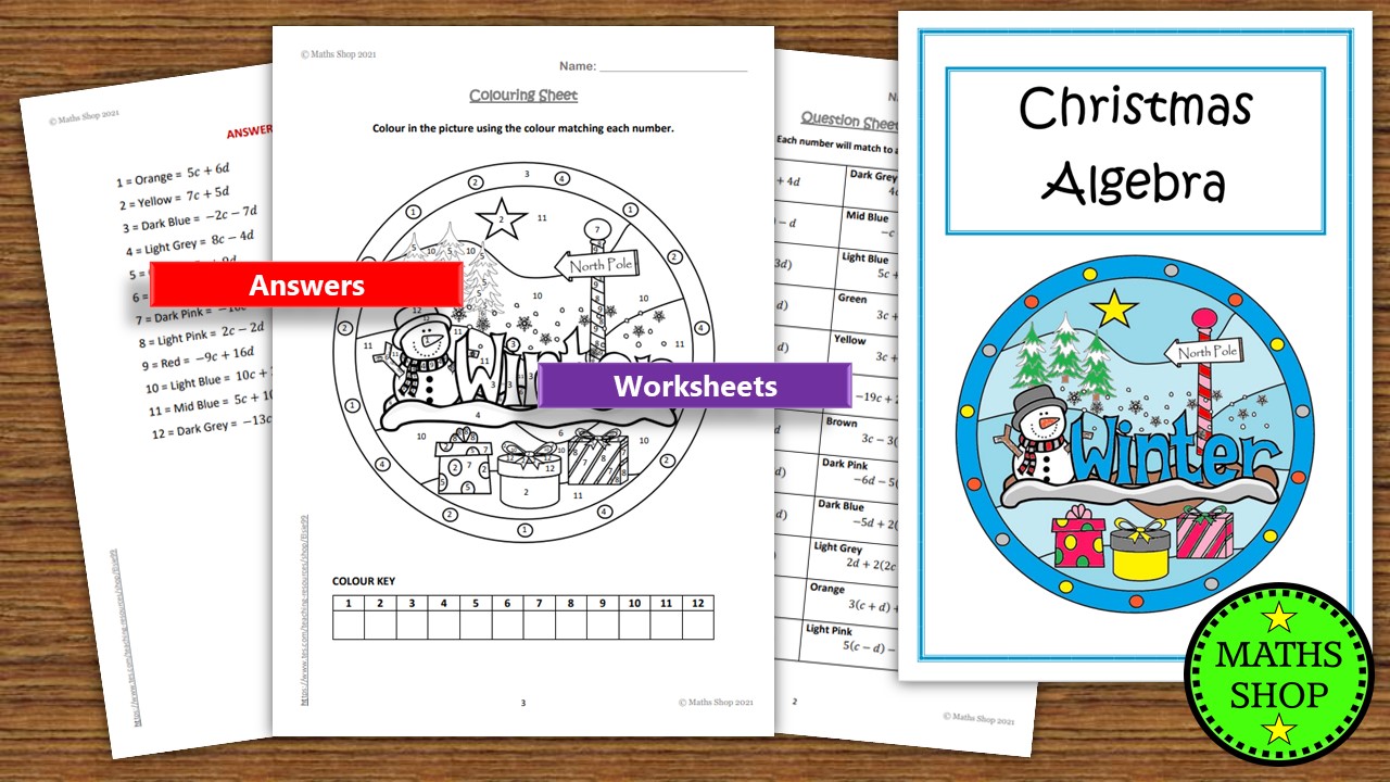 Christmas Maths Expanding Brackets and Collecting Like Terms GCSE ...