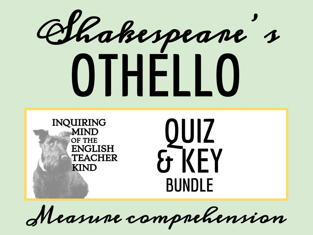 Othello Quiz and Answer Key Bundle | Teaching Resources