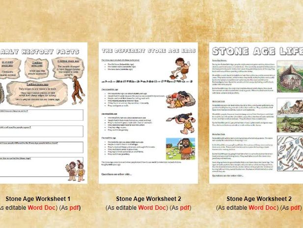 Preschool stone age to iron age resources