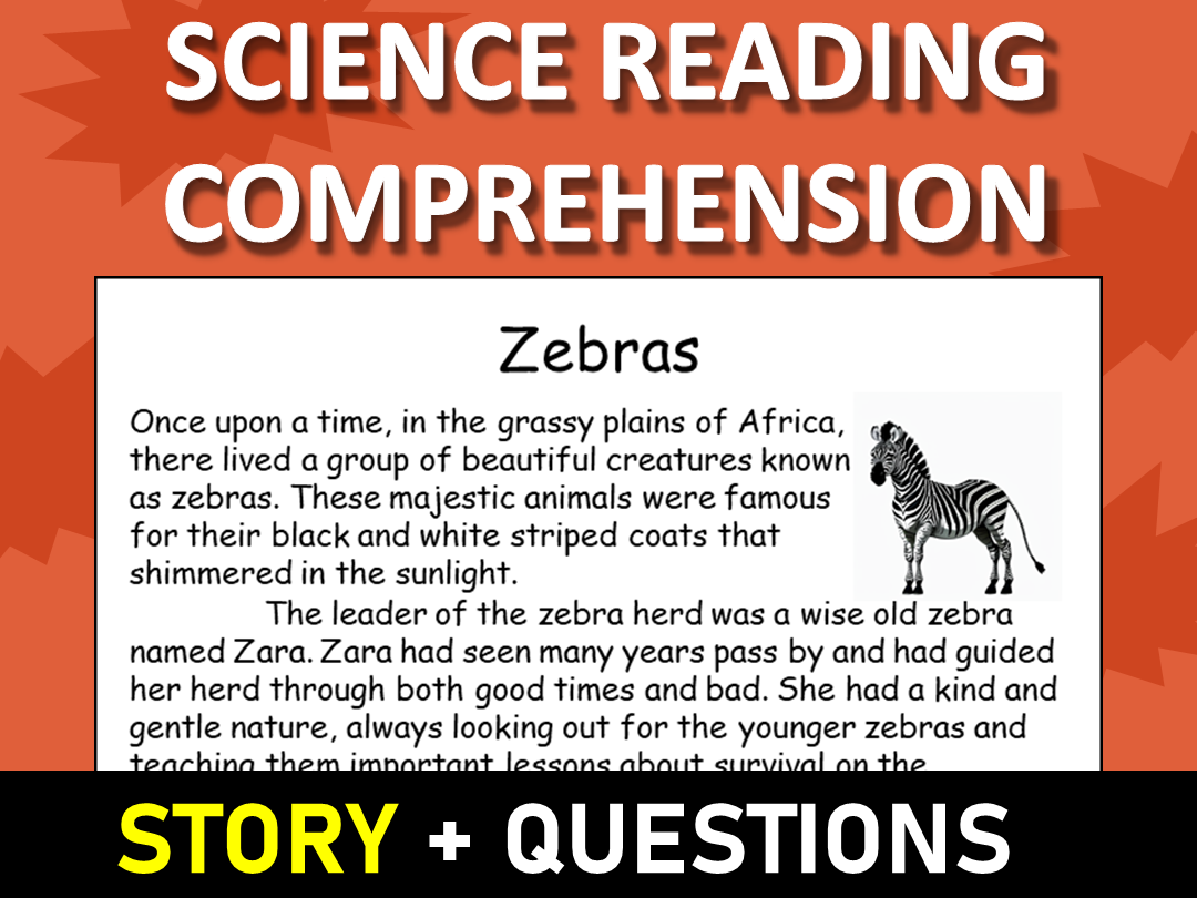 Zebras Reading Science Story Comprehension Questions Worksheet ...