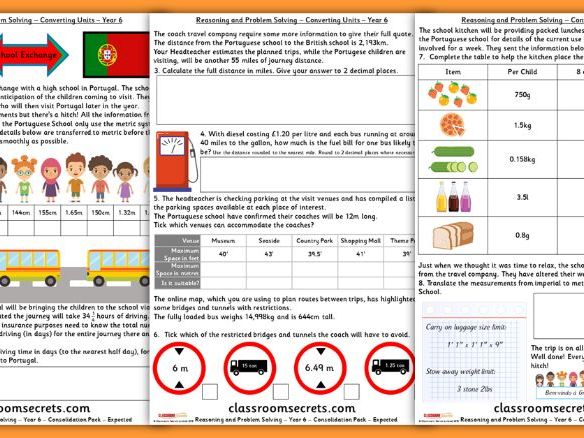 Converting Units Maths Consolidation Year 6 Spring Block 4 Reasoning And Problem Solving