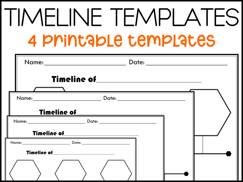 Blank Timeline Templates - Printable Graphic Organizers for Any Subject ...