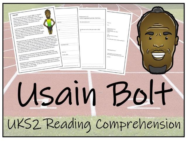 UKS2 Literacy - Usain Bolt Reading Comprehension & Biography Bundle ...