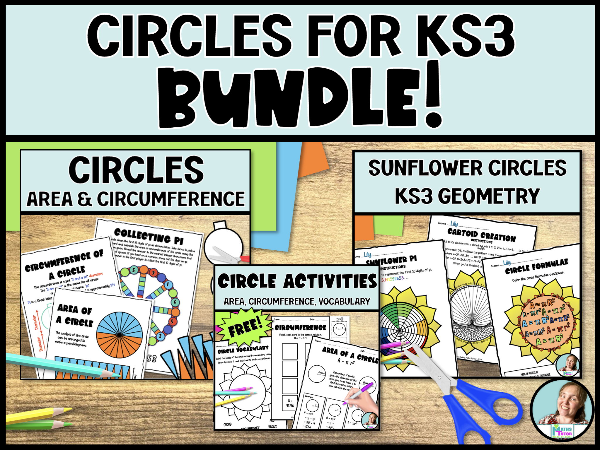 Bundle KS3 Circle Fun: Area, Circumference & Vocab | Teaching Resources