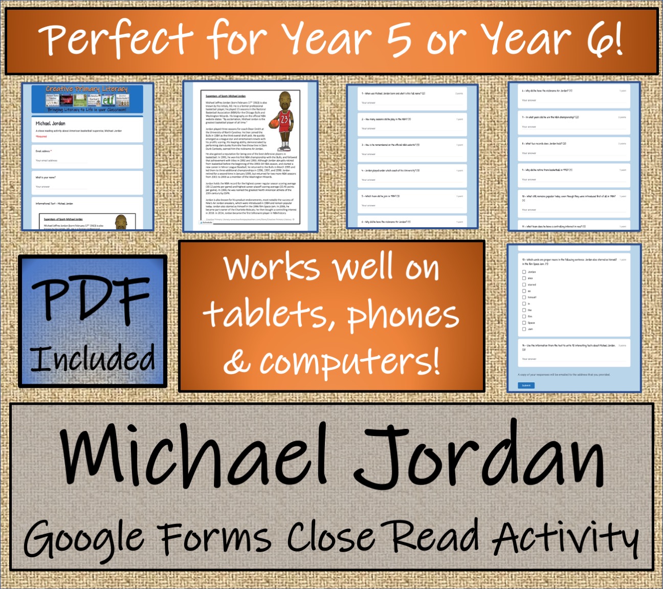 UKS2 Michael Jordan Reading Comprehension Activity | Digital & Print ...