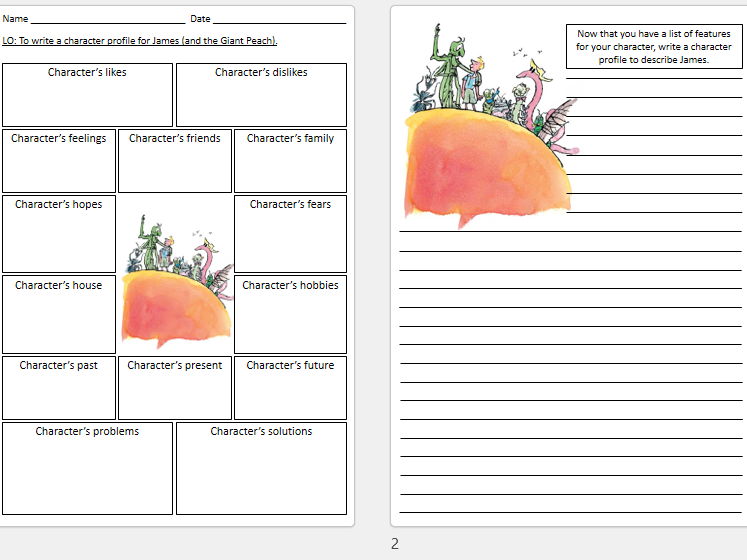 James and the Giant Peach (Roald Dahl) Describe the Story Character ...