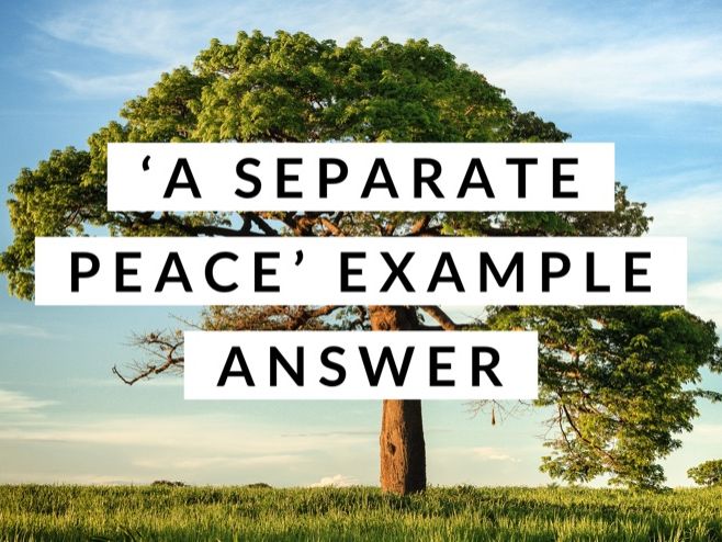 Example answer for 'A Separate Peace' 0475 CIE IGCSE | Teaching Resources