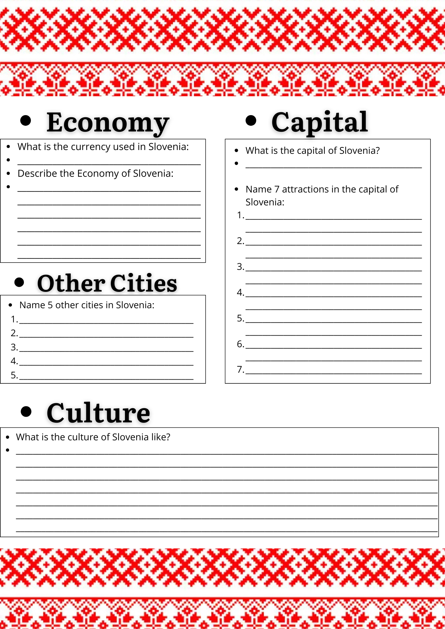 Country Study Research Project - Slovenia - Social Studies - Central ...