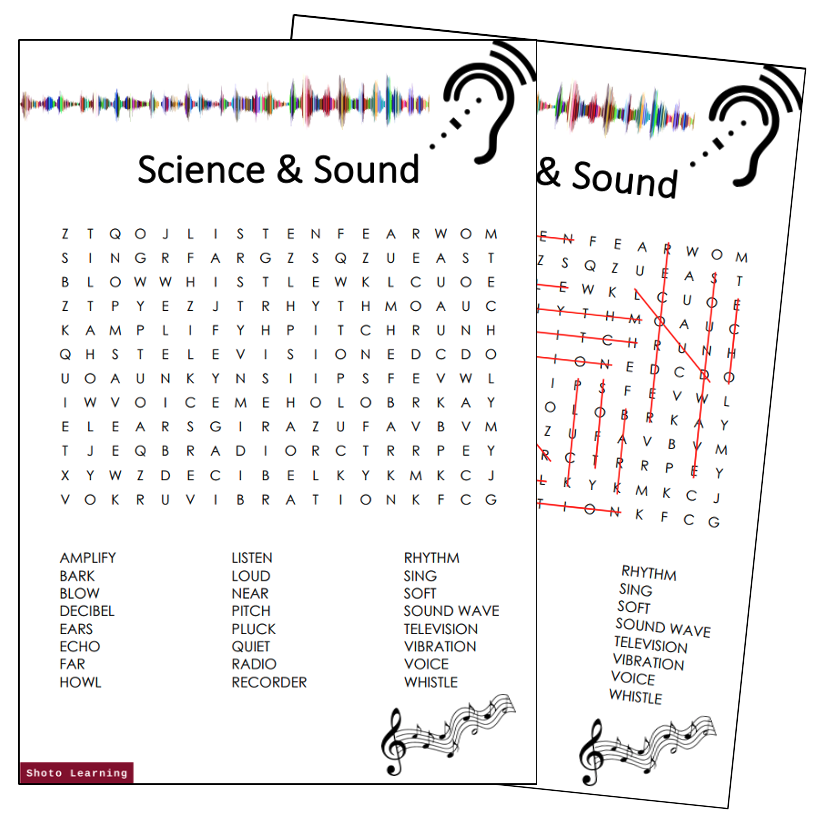 SCIENCE AND SOUND ACTIVITY - WORD FIND CROSSWORD SOLVER CROSS SEARCH ...
