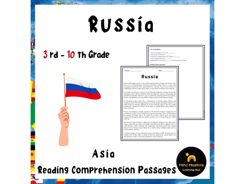 Asia Reading Comprehension Passages & Questions Worksheets Bundle#2 ...