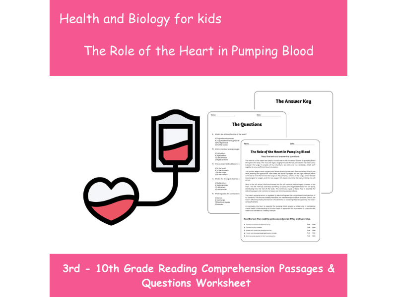The Role of the Heart in Pumping Blood Reading Comprehension Passages ...