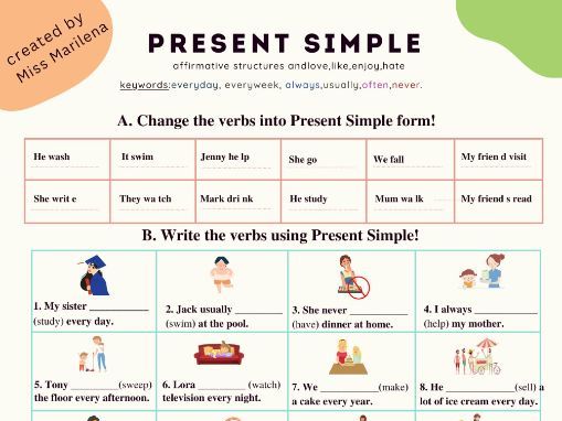 Present Simple - Free Handout | Teaching Resources