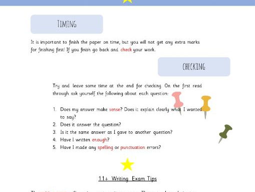 11+ literacy advice booklet | Teaching Resources