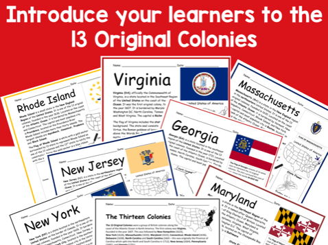 13 Original Colonies BUNDLE | Teaching Resources