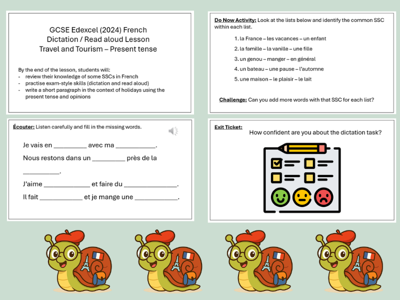 KS4 French GCSE (2024) Edexcel Dictation and Read Aloud Foundation ...
