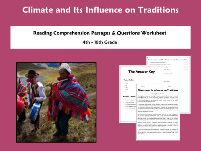 Climate and Its Influence on Traditions: Reading Comprehension Passages ...