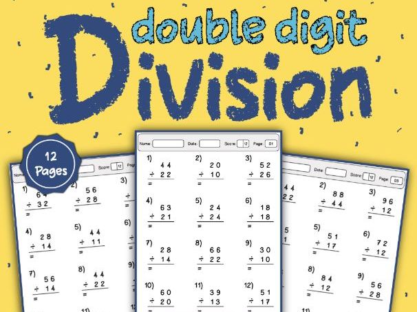 Double-Digit Division Worksheets - 2-Digit by 2-Digit | Year 3 to Year ...