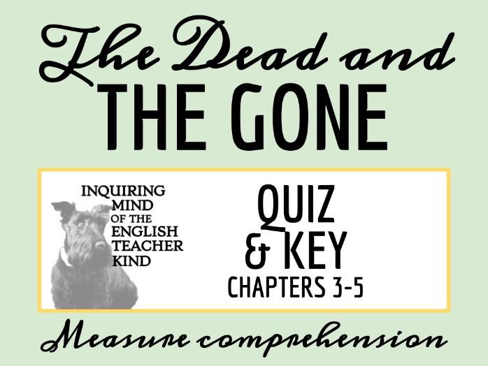The Dead and the Gone by Susan Beth Pfeffer Quiz Bundle | Teaching ...