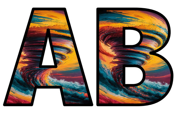 Color Tornado Lettering Set Display Title Letters Numbers Signs ...