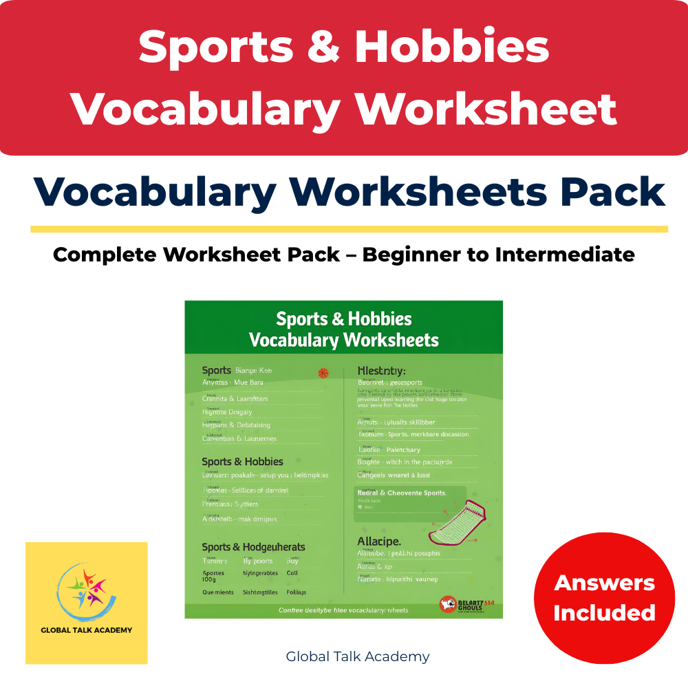 Sports & Hobbies Vocabulary – ESL Worksheet | Teaching Resources