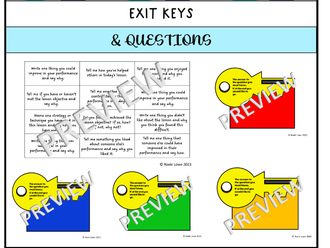 Exit Ticket/ Key & Questions | Teaching Resources