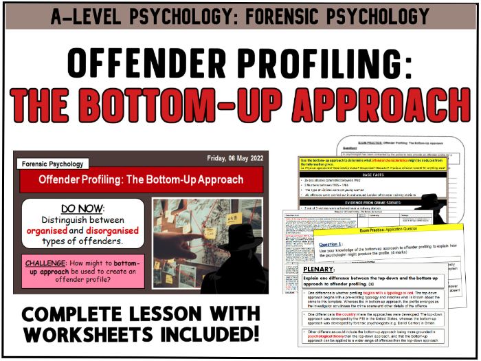A Level Psychology The Bottom Up Approach [offender Profiling] Paper 3 Forensic Psychology