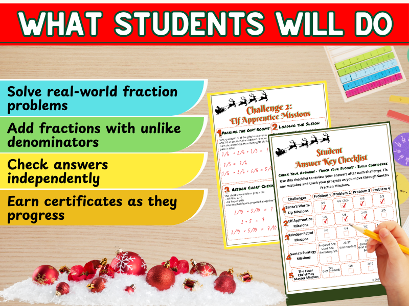 Christmas Fractions PBL | Grades 4–6 | Teaching Resources