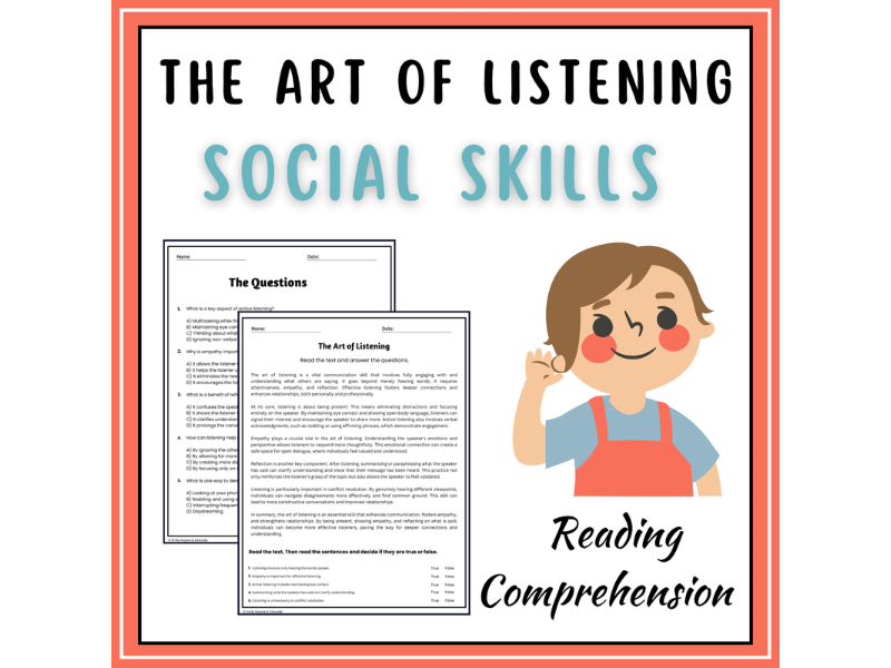 The Art of Listening - Reading Comprehension Passages & Questions ...