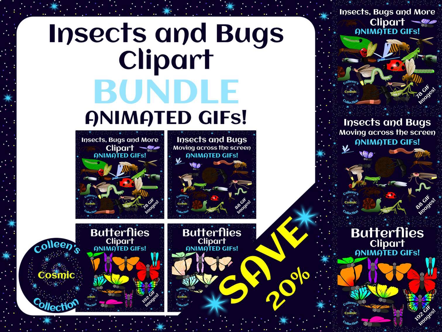 Animated GIF Insects and Bugs Clipart BUNDLE | Teaching Resources