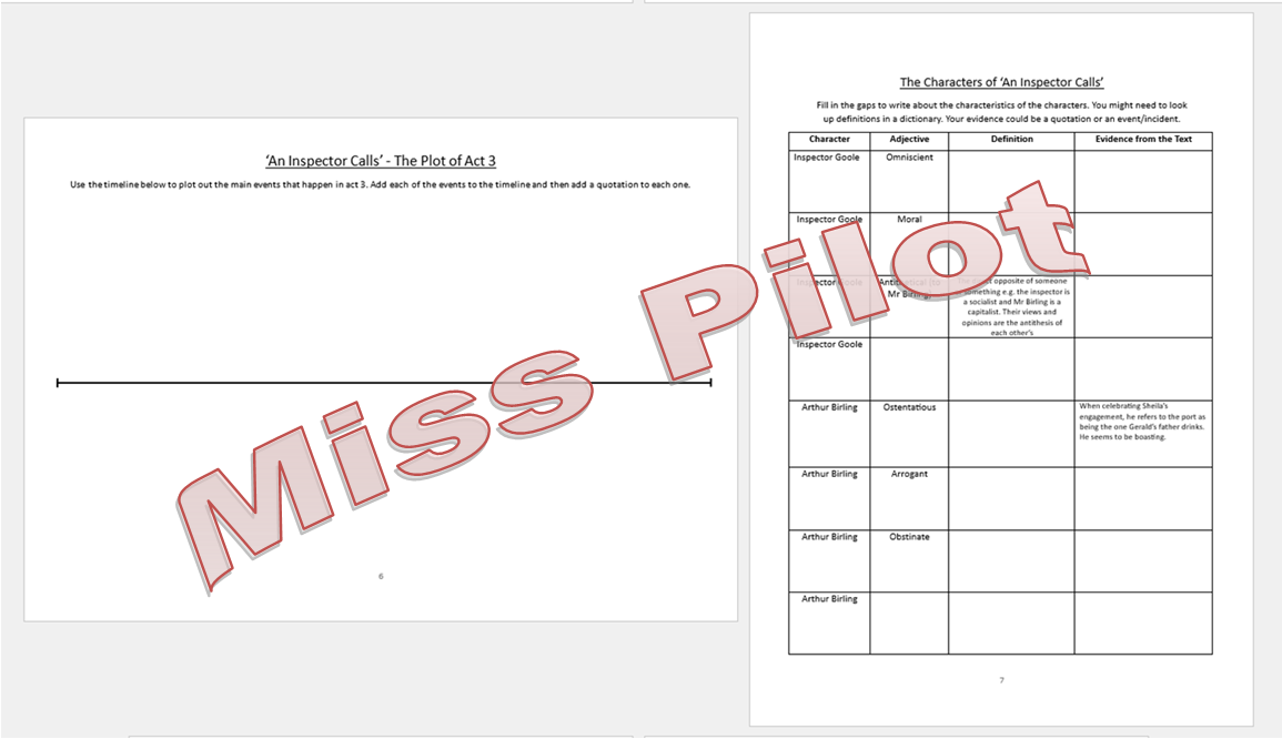 KS4 English Literature Independent Work Booklet - Perfect for Cover ...