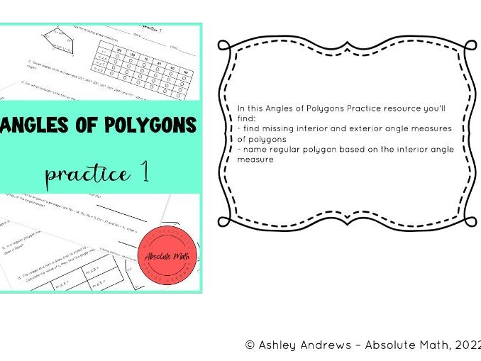 Angles of Polygons Practice 1 | Teaching Resources