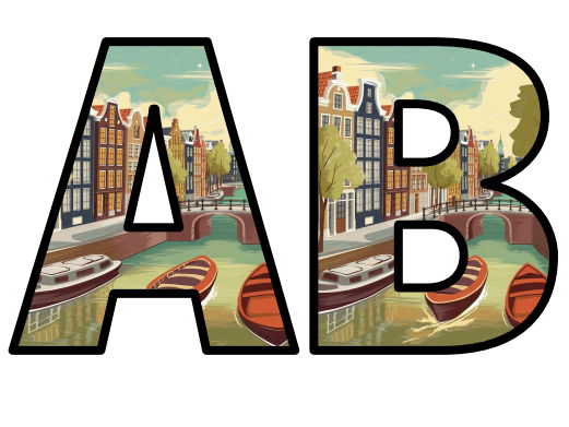 Amsterdam City Study Geography Lettering Set Display Title Letters ...
