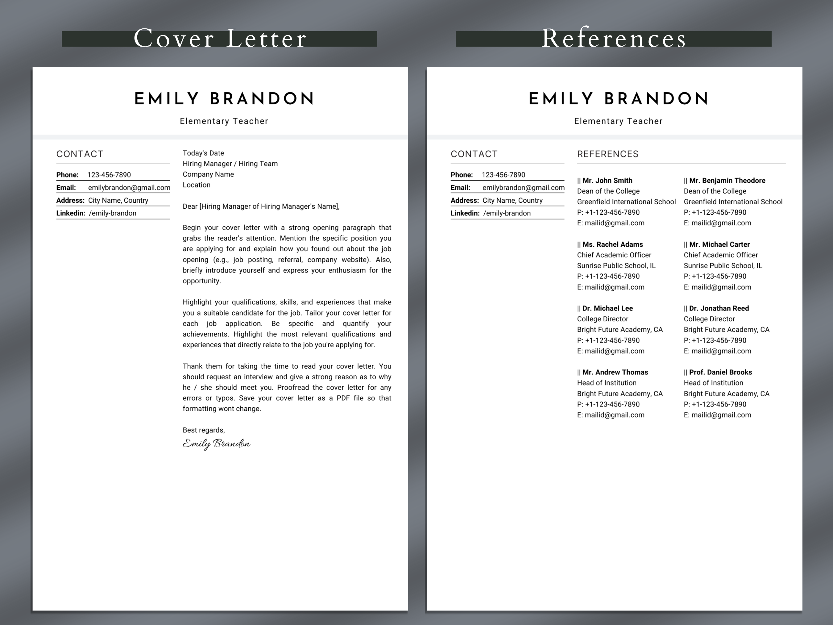 Teacher Resume Google Docs, CV Template for teachers, Elementary ...