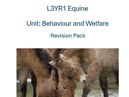 City & Guilds L3YR1 Equine - Unit 356: Behaviour and Welfare - Revision ...