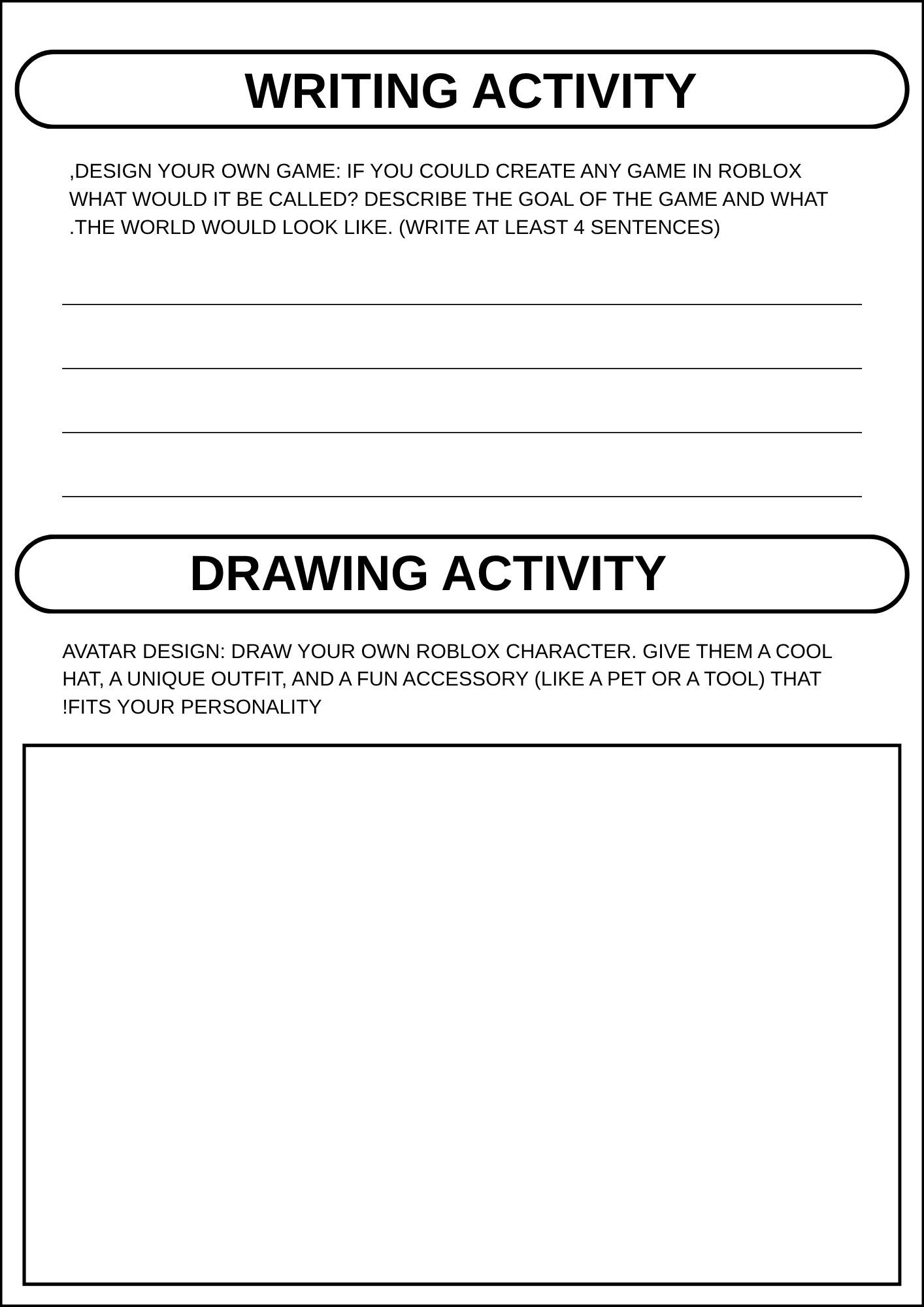 All About Roblox Reading Comprehension & Activities (Level 3-6 ...