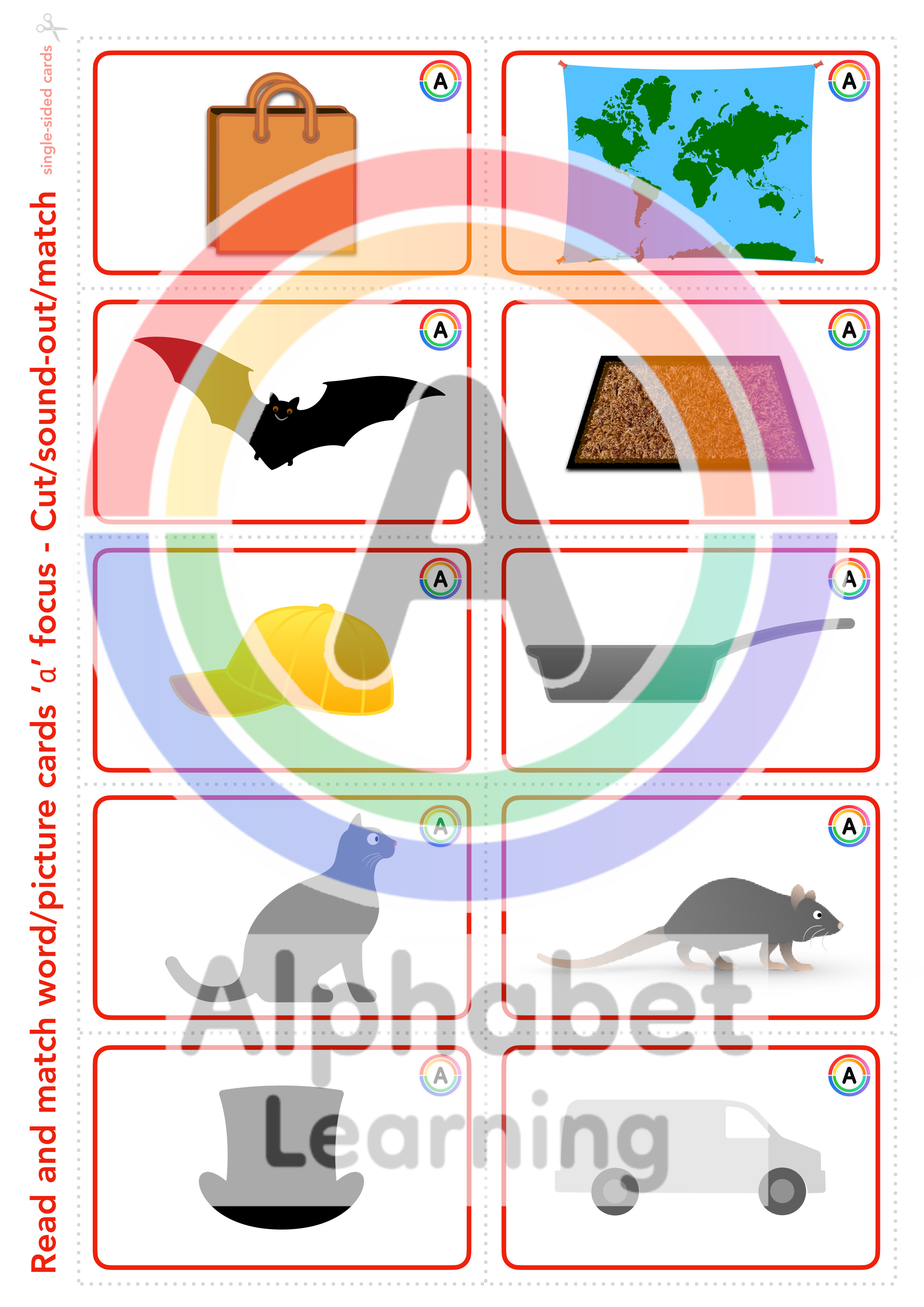 CVC Read and Match Cards: Short 'a' Sound | Teaching Resources