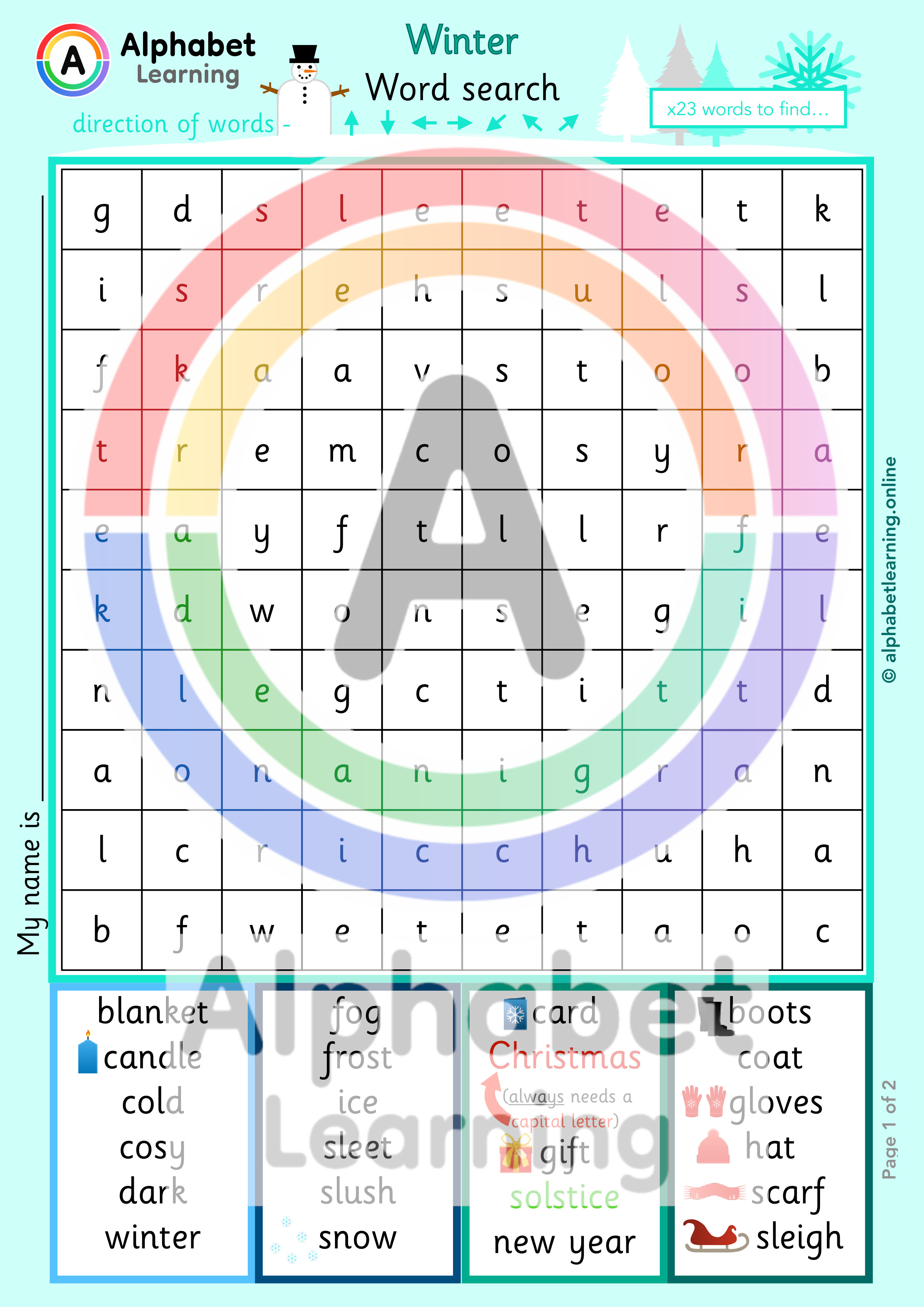 Wordsearches Seasons and Months x5 | Teaching Resources