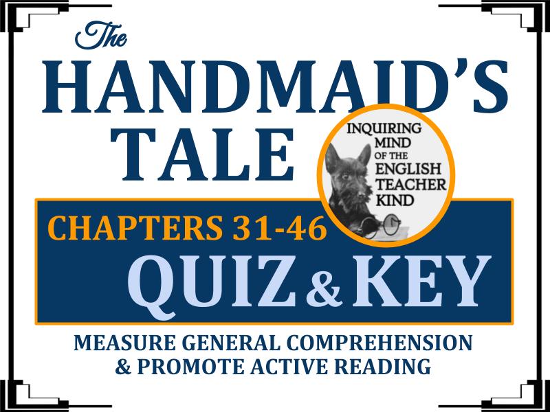 The Handmaid's Tale by Margaret Atwood - Quiz & Key Bundle (Set of 3 ...