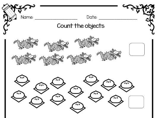 Chinese New Year Maths worksheets for Reception and Year 1 - counting ...