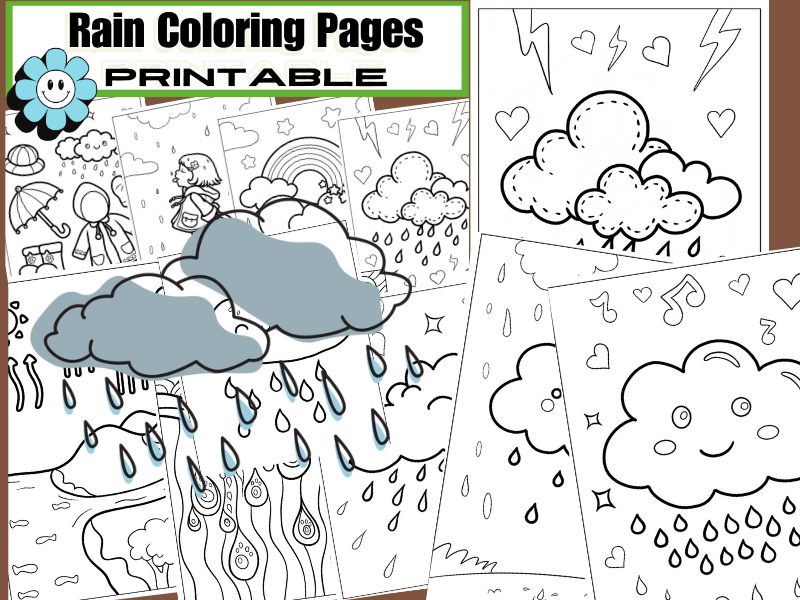 Rain Coloring Pages Printable | Fun Weather-Themed Activities for Kids ...