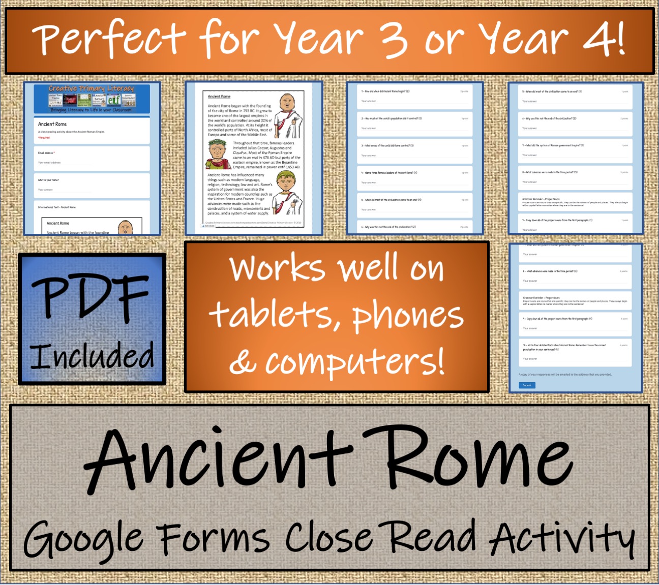 LKS2 Ancient Rome Overview Reading Comprehension Activity | Digital ...