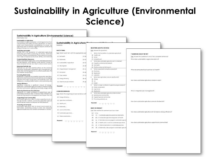 Sustainability in Agriculture (Environmental Science) | Teaching Resources