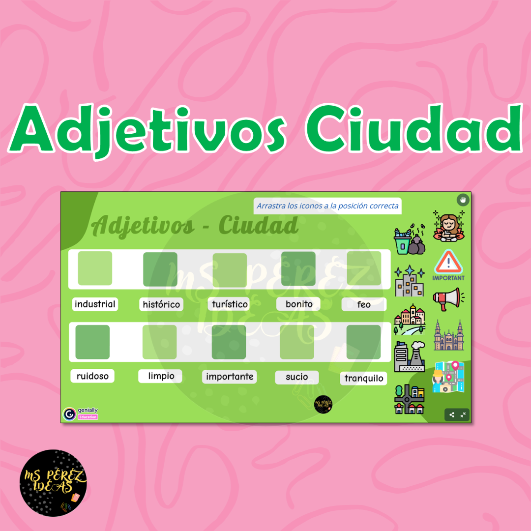 Adjetivos Ciudad - Interactive vocab | Teaching Resources