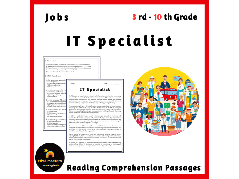 Jobs Reading Comprehension Passages & Questions Worksheets Bundle#2 ...